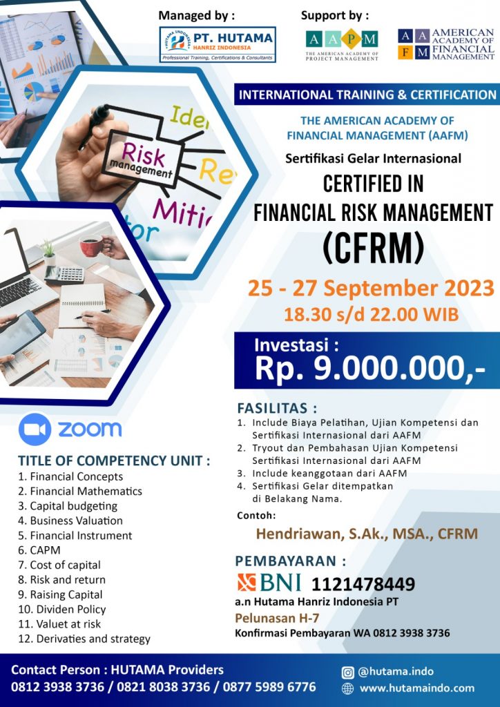 Certified in Financial Risk Management (CFRM) – Hutama Hanriz Indonesia